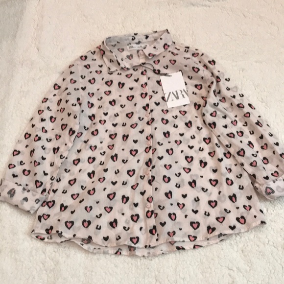 Zara | Shirts & Tops | Zara Heart Top | Poshmark